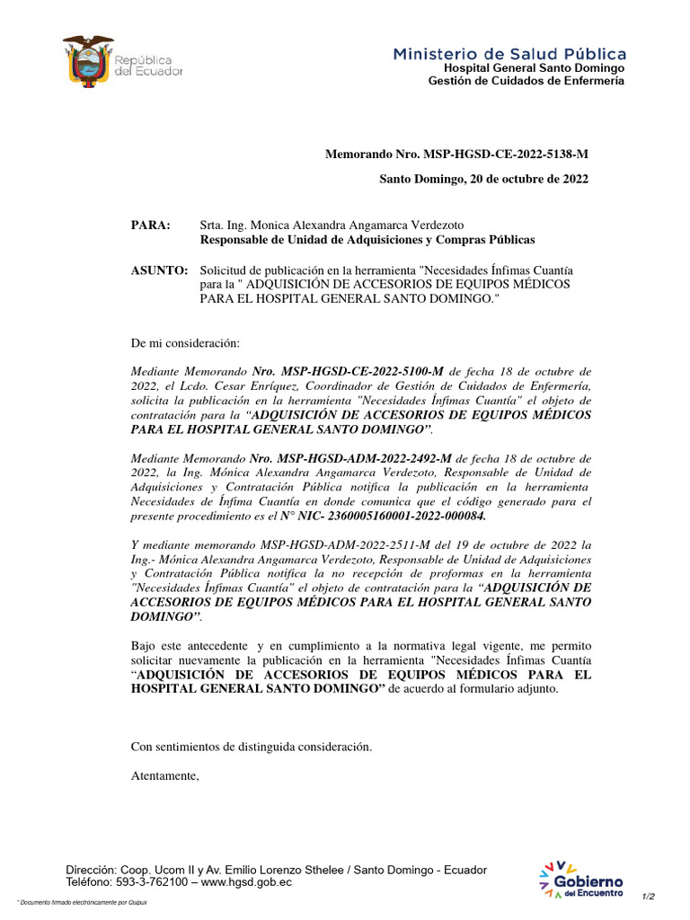 18 Solicitud Nueva Publicacion MSP-HGSD-CE-2022-5138-M | PDF