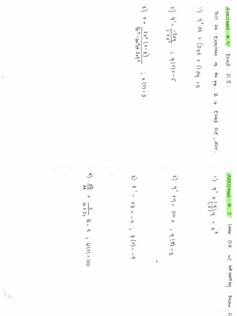 Exact, Linear and Bernoulli Assessment | PDF Exact, Linear and Bernoulli Assessment | PDF