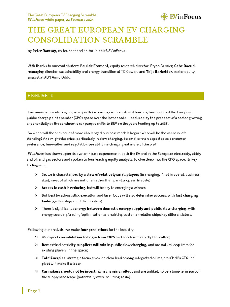 Great-European-EV-Charging-Consolidation-Scramble-white-paper | PDF ...