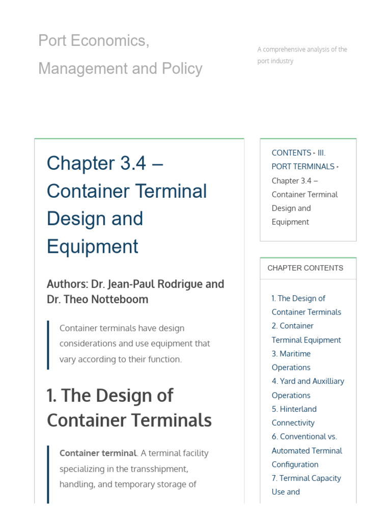 Chapter 3.4 - Container Terminal Design and Equipment - Port Economics, Management and Policy ...