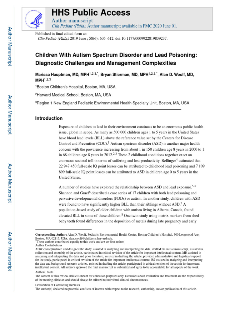 Autism and Lead Poisoning CDC - 84521 - DS1 - 240328 - 112838 | PDF ...