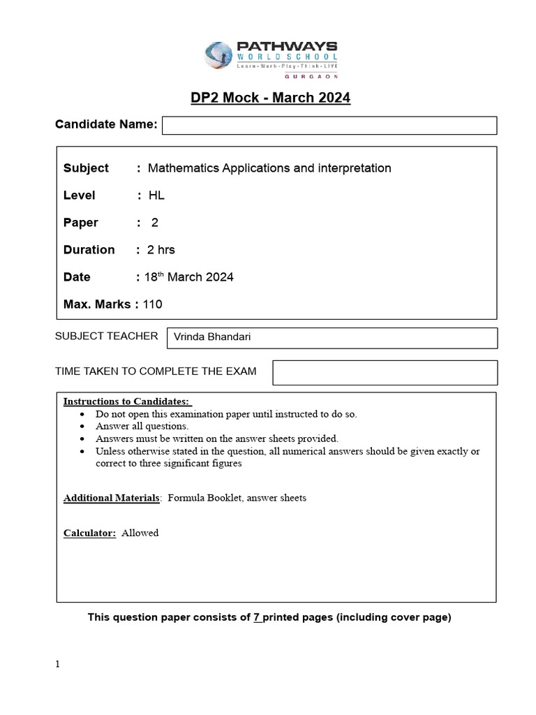 Math Paper 2 | PDF | Theoretical Computer Science | Graph Theory