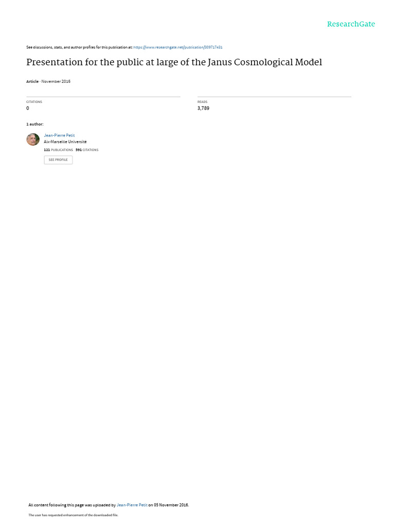 General Public Janus Model | PDF | Inflation (Cosmology) | Universe