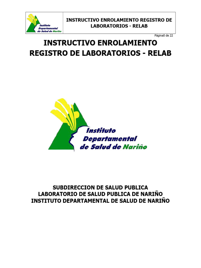 Instructivo Enrolamiento Laboratorios RELAB | PDF | Contraseña | Usuario (informática)