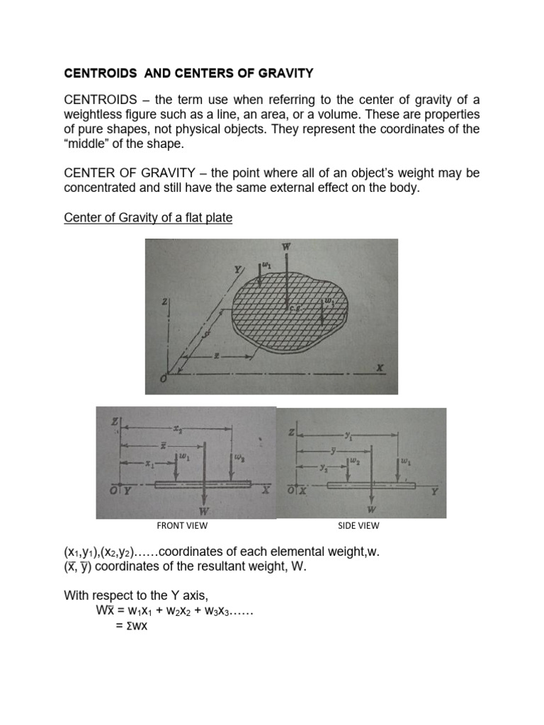 CENTROIDS AND CENTERS OF GRAVITY | PDF | Mechanics | Classical Mechanics