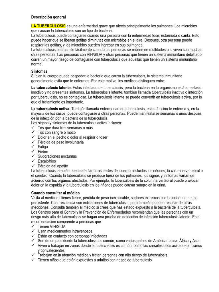 TBC - 2024 | PDF | Tuberculosis | Infección