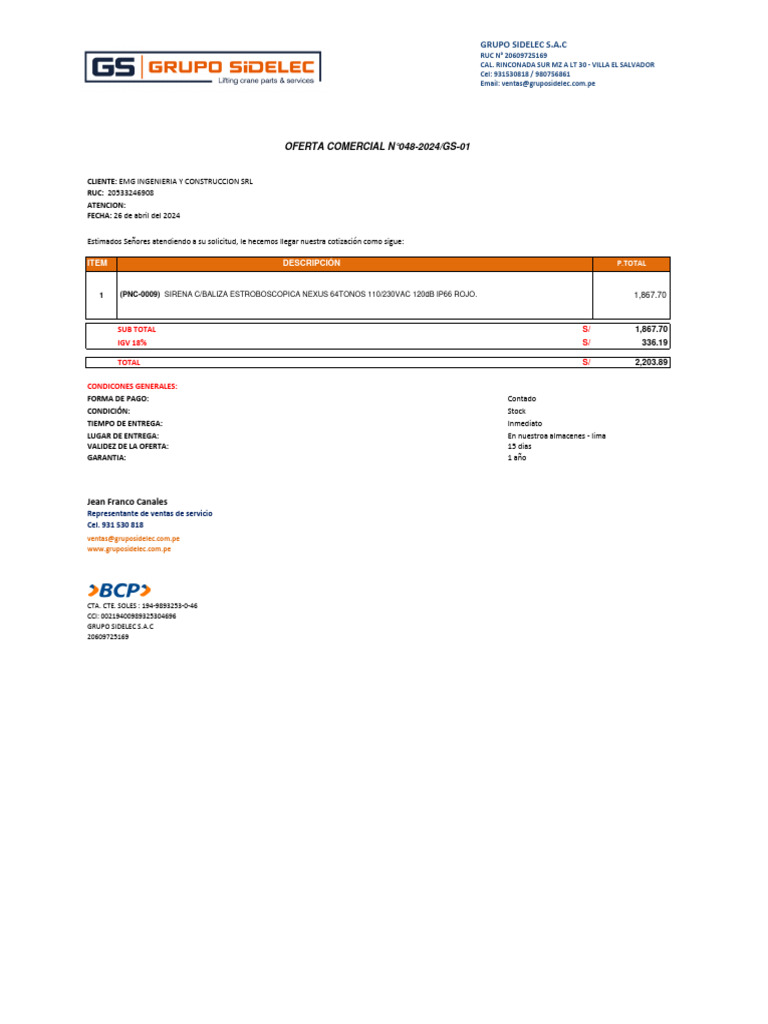 Cotizacion 048-2024 | PDF