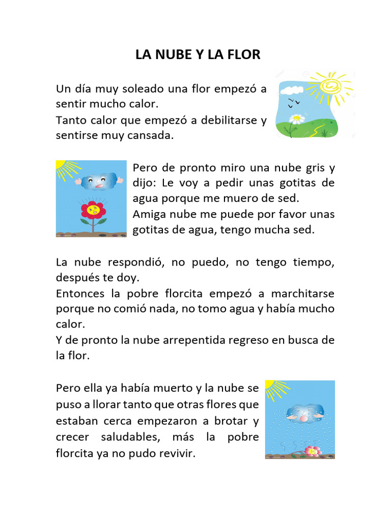 Cuento La Nube Y La Flor Pdf