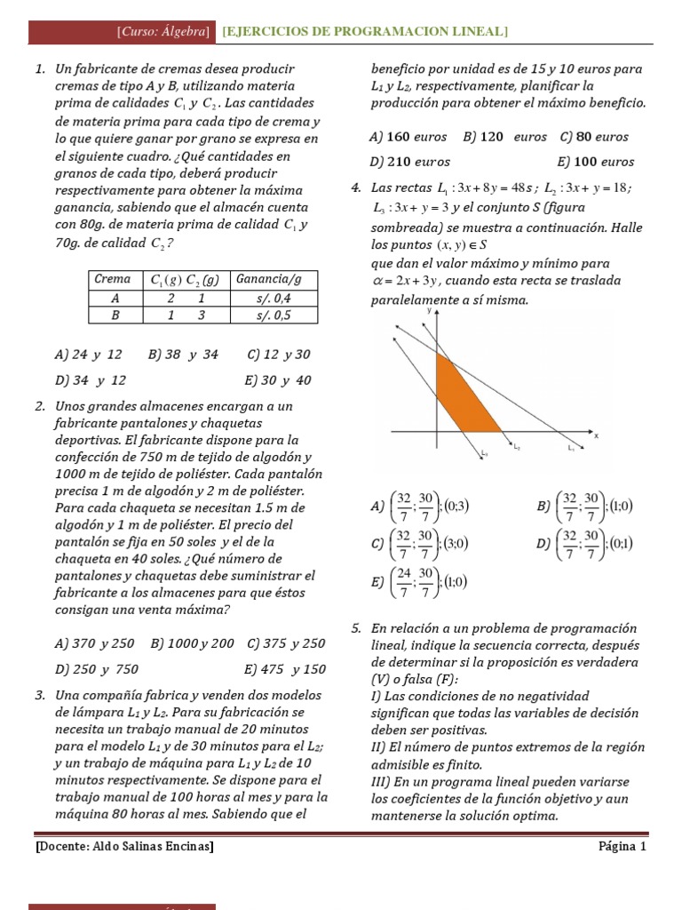 Programacion Lineal | PDF | Programación lineal | Enseñanza de matemática