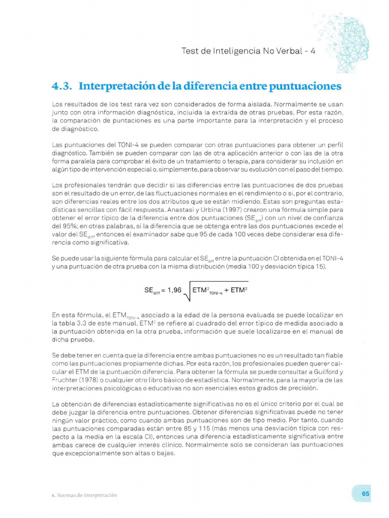 Interpretación del Test Toni-4 | PDF | Cociente de inteligencia ...