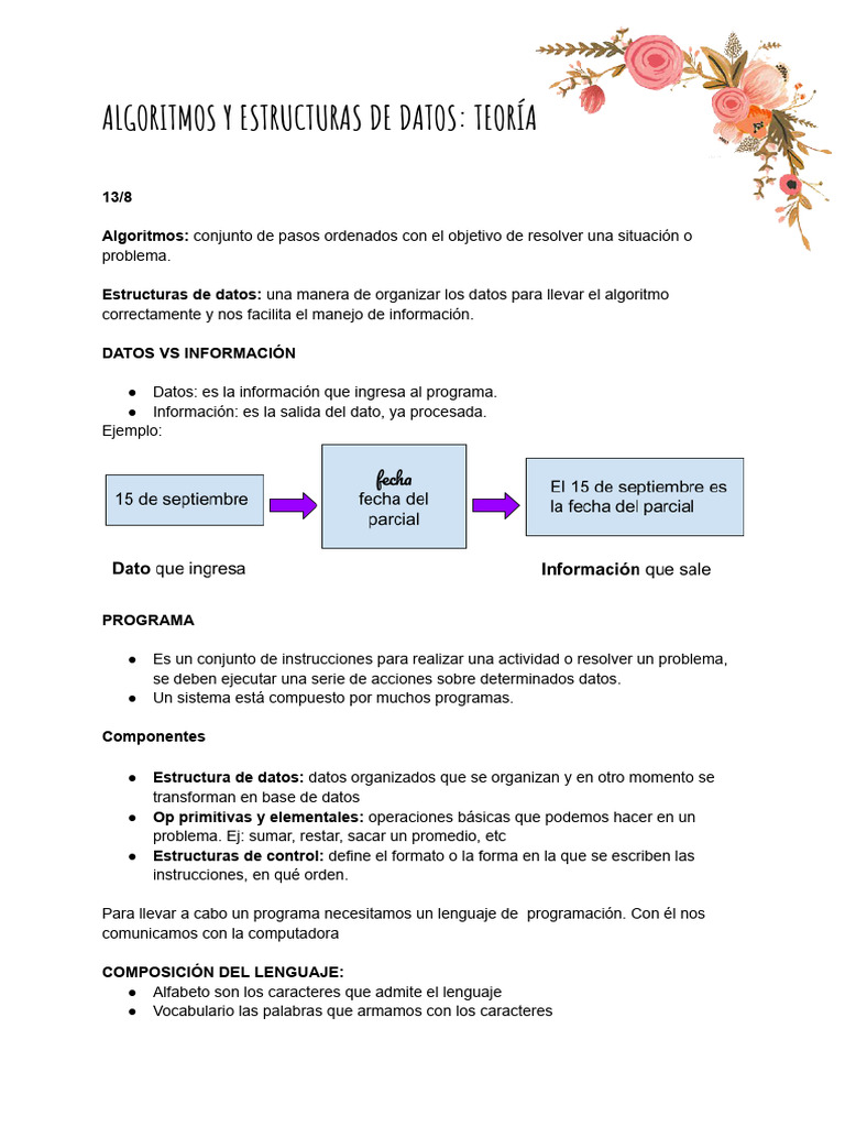 Algoritmos y Estructuras de Datos | Descargar gratis PDF | Programa de computadora | Programación
