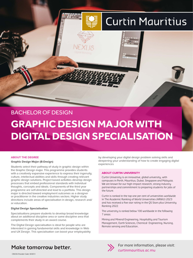 Bachelor of Design - Graphic Design Major With Digital Design ...