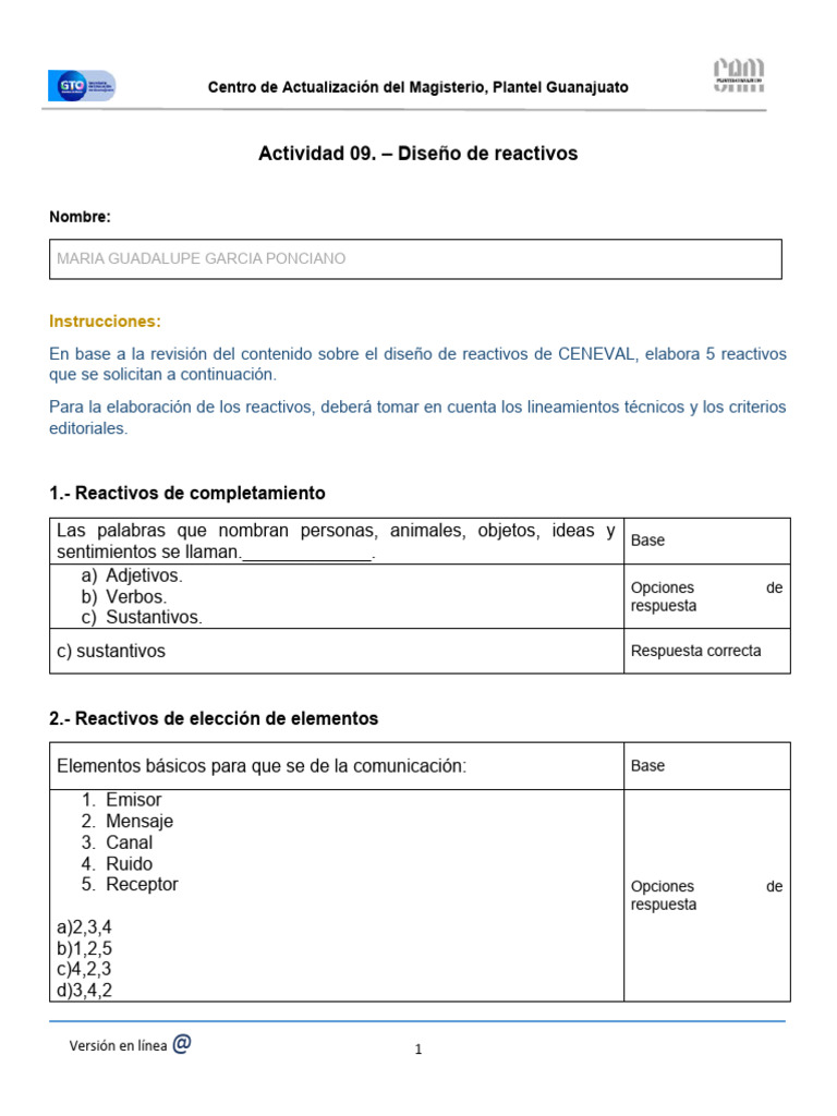 Maria Garcia A09 | PDF | Plan de estudios | Enseñando