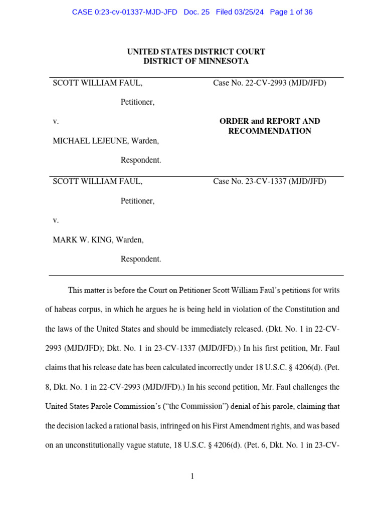 Scott Faul report | PDF | Parole | Common Law