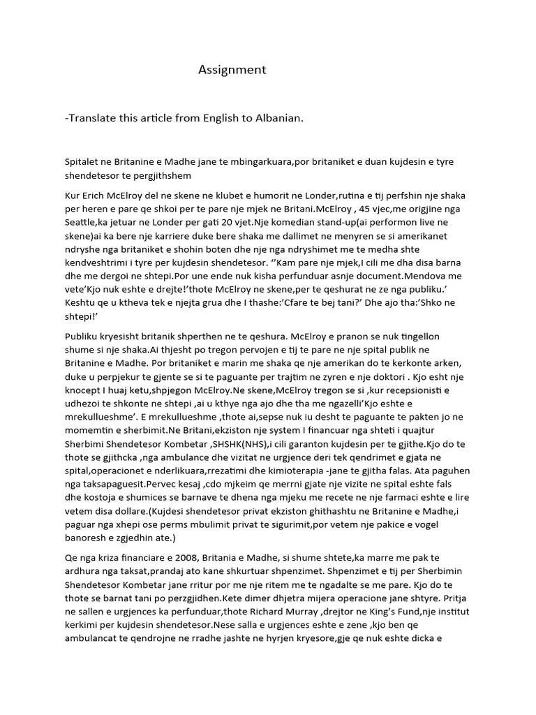 Assignment Perkthimm | PDF