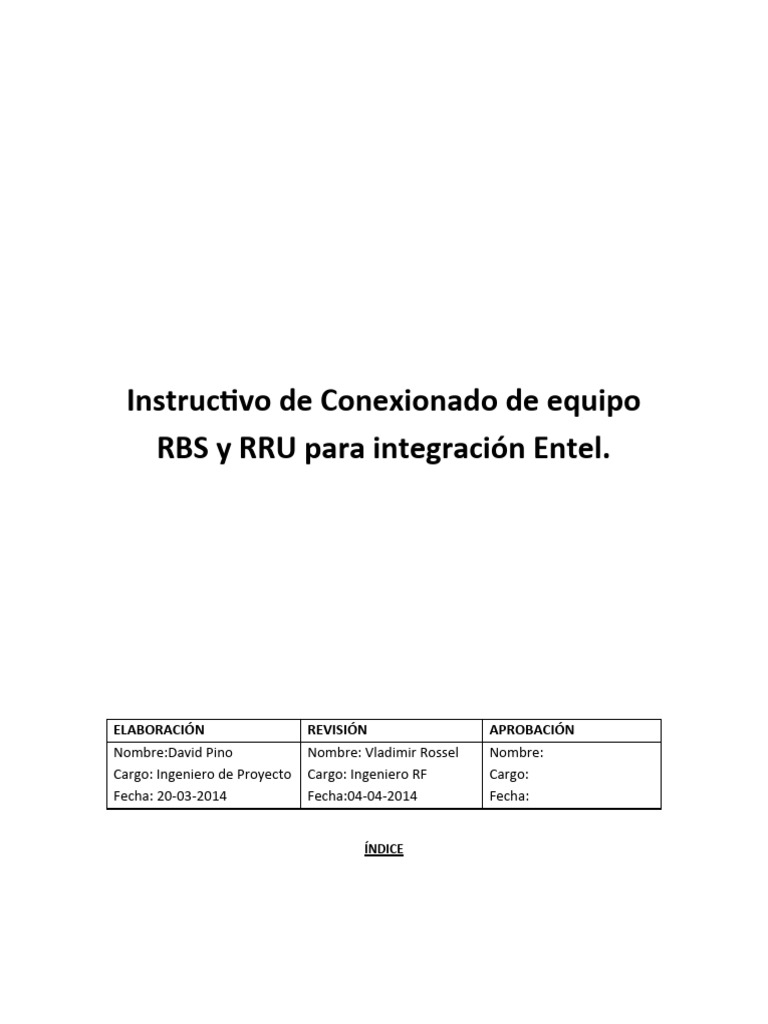 I1.P.OP.06 Instructivo de Conexionado de Equipo RBS para Integracion de ...
