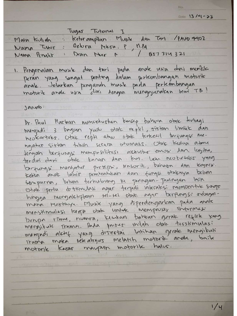 Ttr1 Seni Musik Dan Tari Dian NR | PDF