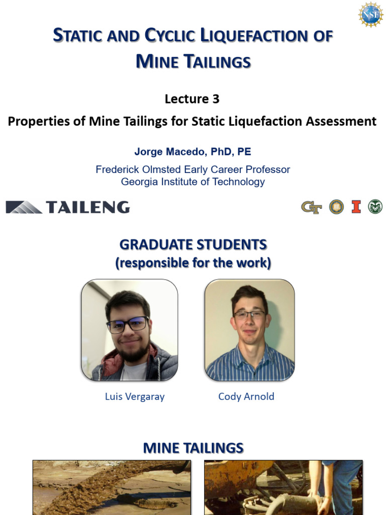 TAILENGSC4 - 2023 - L3 - Properties of Mine Tailings For Static ...