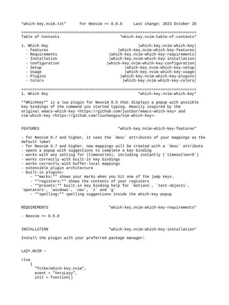 Which-Key Nvim | PDF | Computing | Software Which-Key Nvim | PDF | Computing | Software