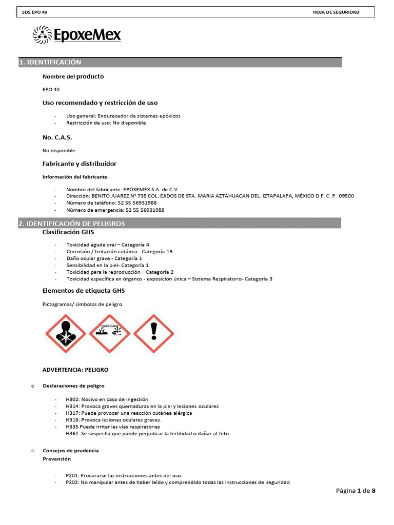 SDS Epo 40 | PDF