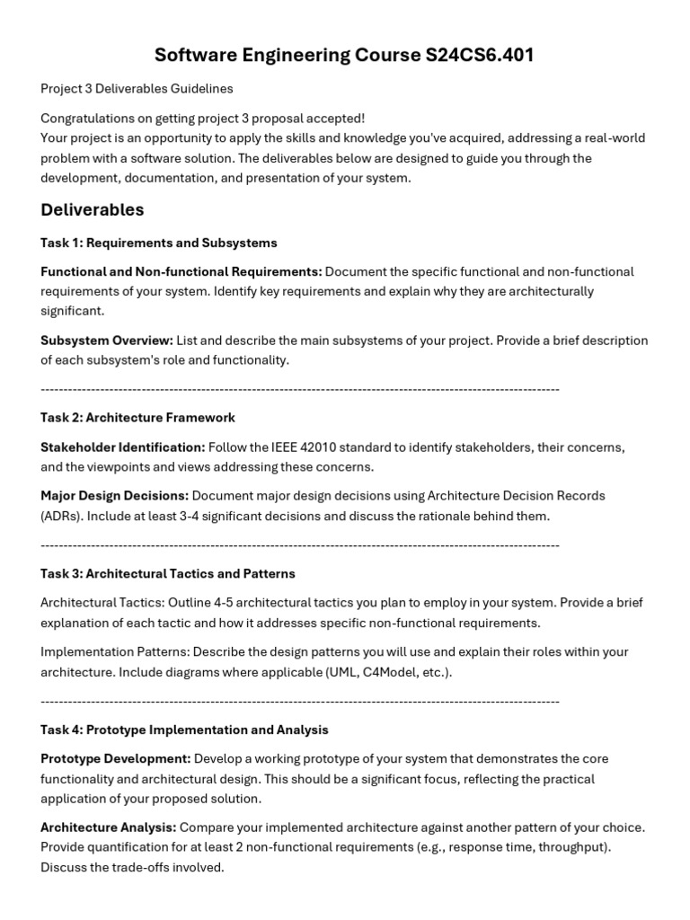 Project 3 Submission Guidelines | PDF | System | Prototype