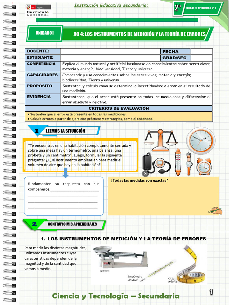 C5º Act 4-Cyt-U1 | PDF | Medición | Exactitud y precisión