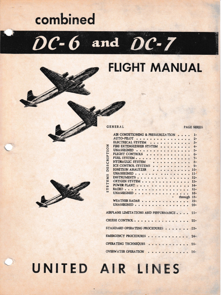 United DC-6/7 Combined Flight Manual | PDF | Transport | Vehicle Design