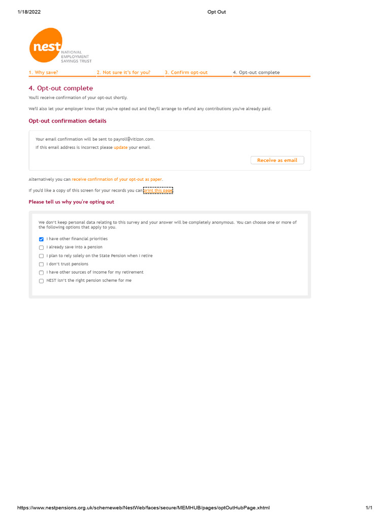 NEST Pension Opt Out | PDF