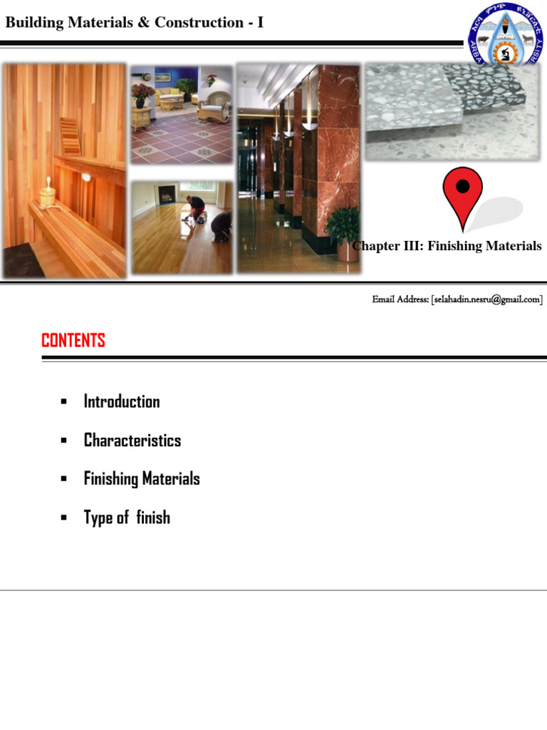 Lecture - III Building Materials BMC - I | PDF | Flooring | Tile