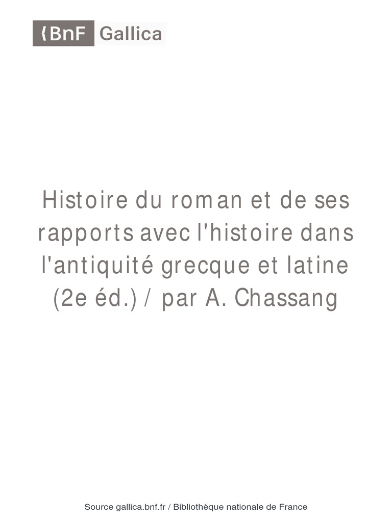 Histoire du roman dans l'Antiquité | PDF