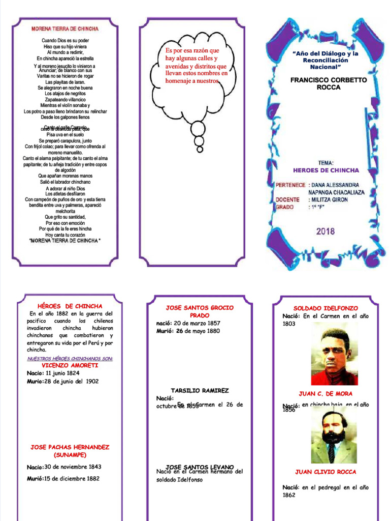 PDF Triptico Heroes Chinchanos - Compress | PDF