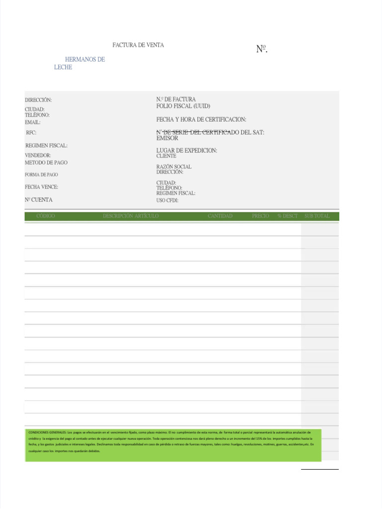 Plantilla Cfdi | PDF