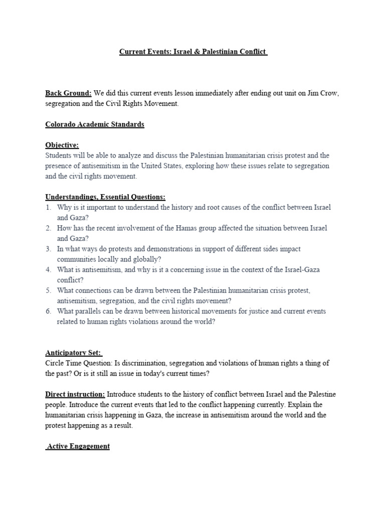 current events | PDF | Israel | World Politics