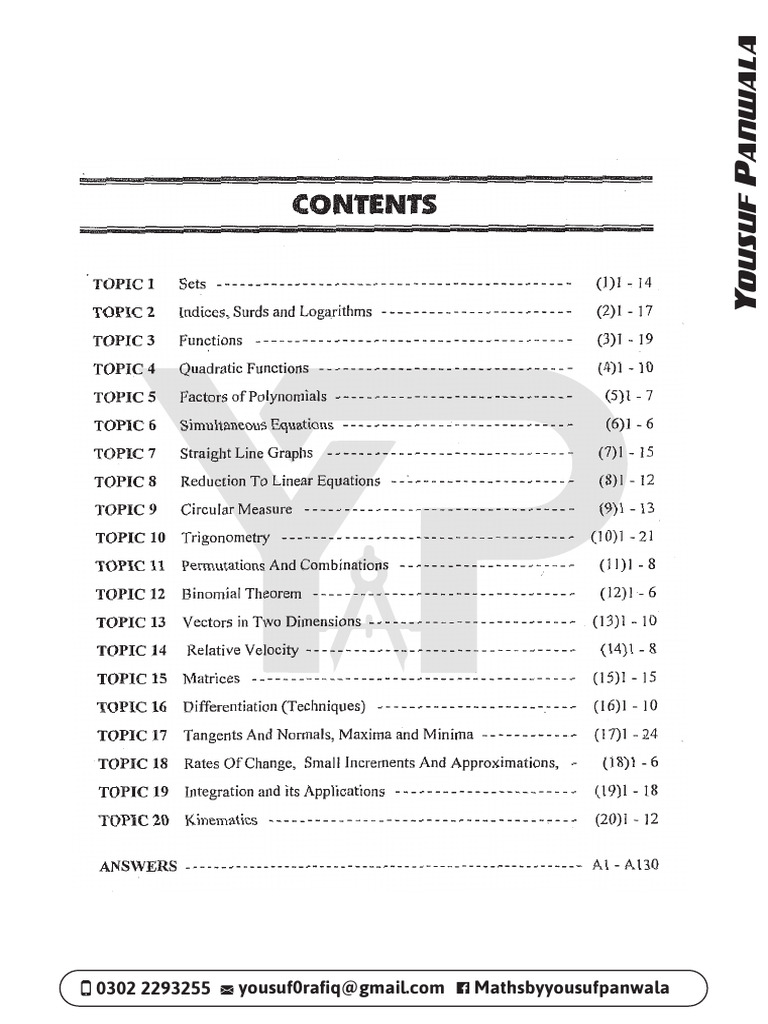 Addmaths Topical Notes | PDF