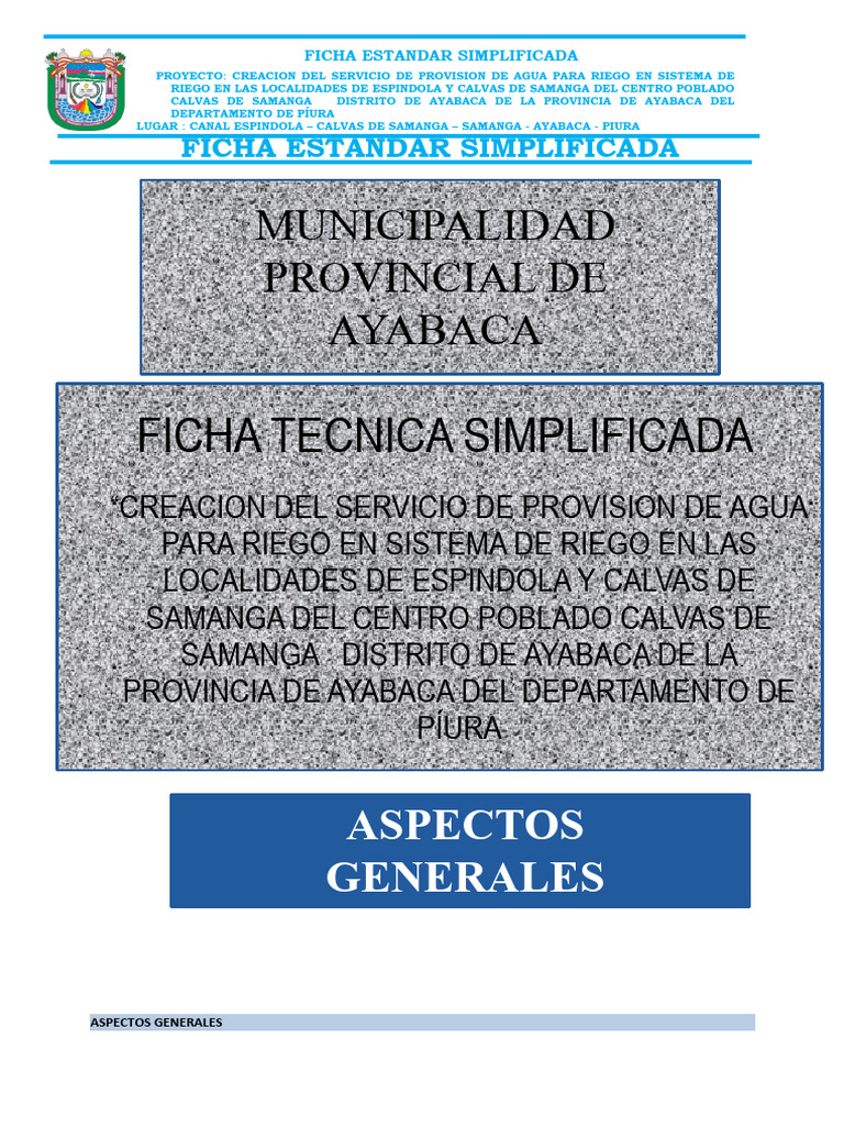 Ficha Tecnica Simplificada | Descargar gratis PDF | Riego | Agricultura