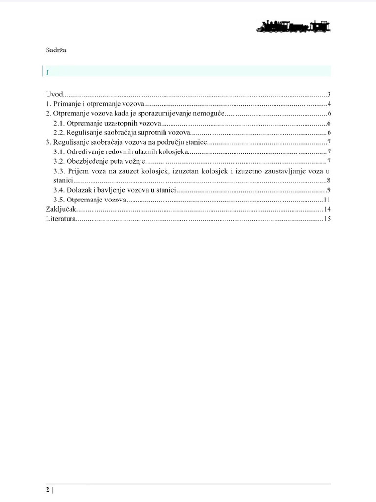 Primanje I Otpremanje Vozova | PDF