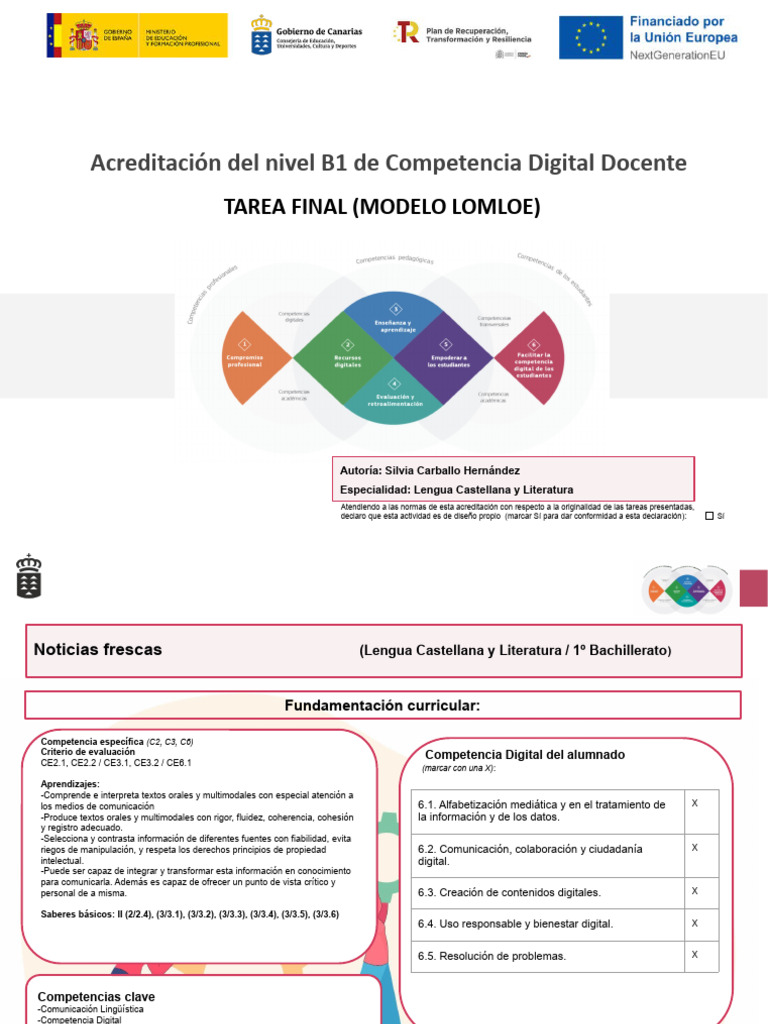 Silvia PLANTILLA EDITABLE - Ã - Rea6 - B1 - Tarea Final - SA - LOMLOE | PDF | Evaluación ...