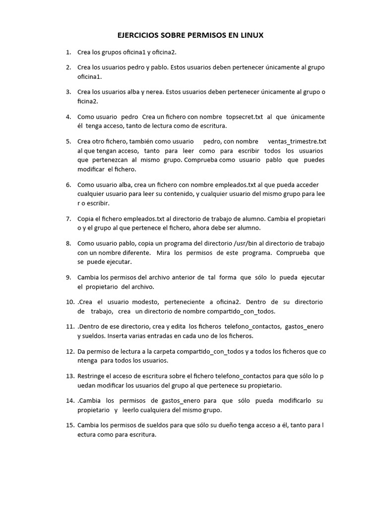 2 (3.4) Practica - 4 - Usuarios - Grupos - Permisos | PDF | Archivo de computadora | Gestión de ...