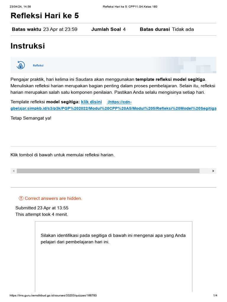 Refleksi Hari Ke 5 - CPP11.G4.Kelas 180 | PDF