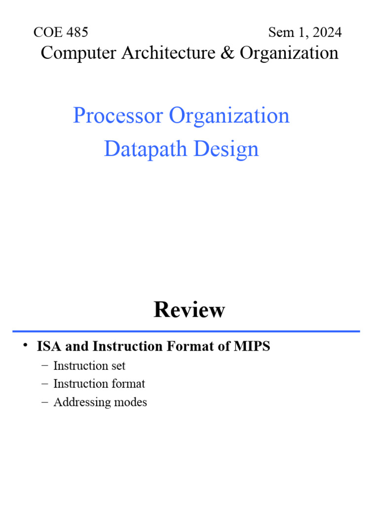 L11 Processor Datapath | Download Free PDF | Central Processing Unit | Computer Engineering