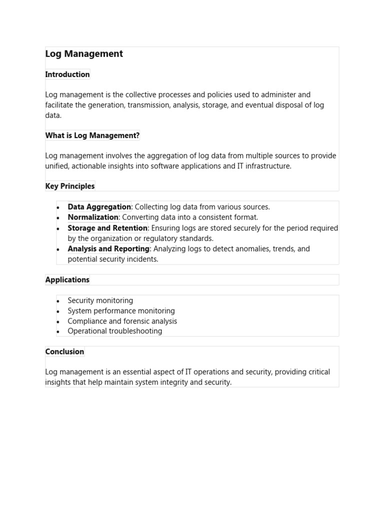 Log Management Pdf