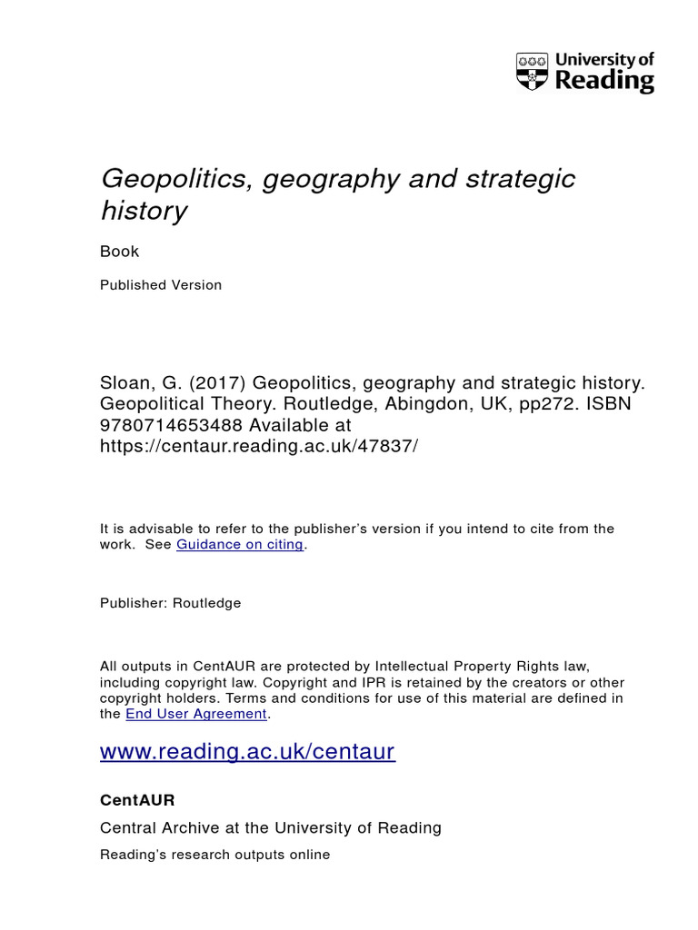 Geopolitics Geography and Strategic History | PDF | Geopolitics | Geography