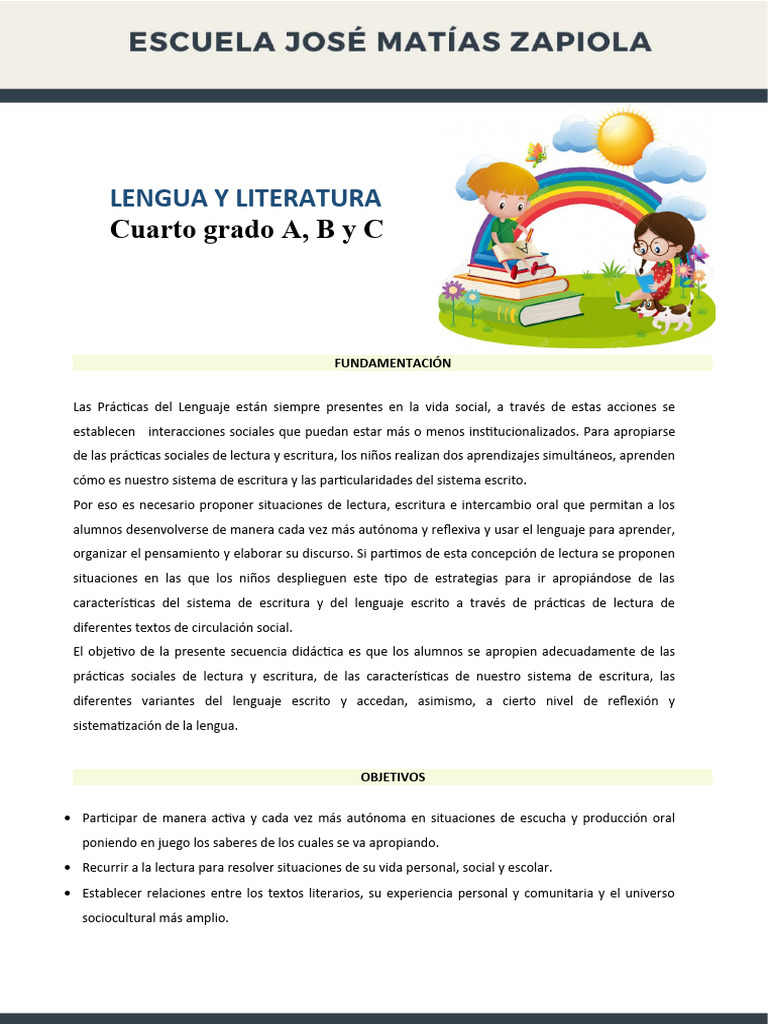 Prácticas de Lenguaje en 4º Grado | PDF | Sustantivo | Escritura