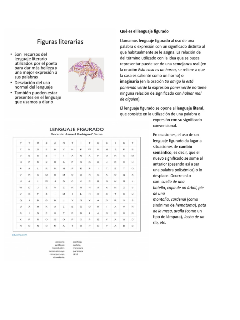 Introducción al lenguaje figurado | PDF