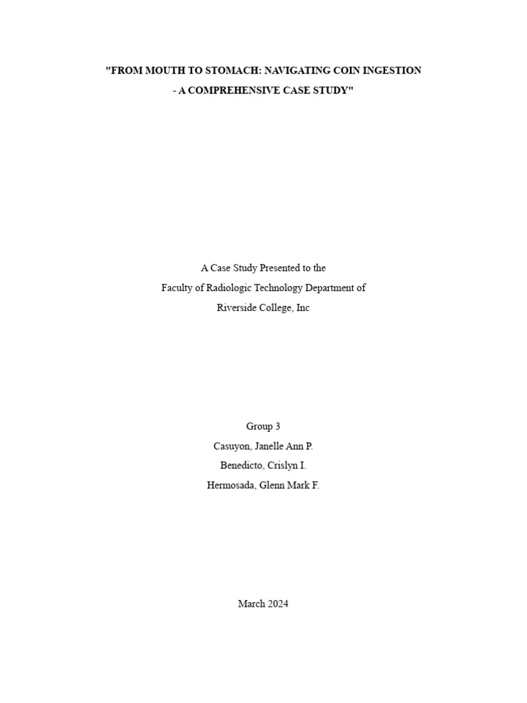 Coin Ingestion: A Case Study Analysis | PDF | Radiology | Medical Imaging