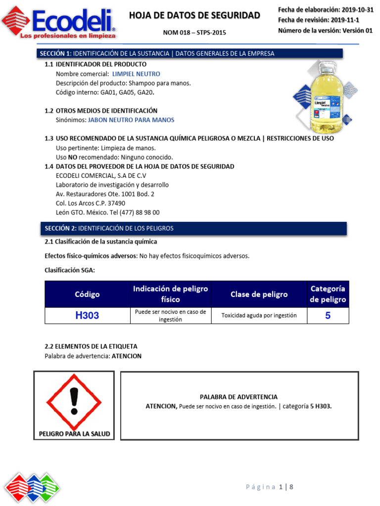 Hds Limpiel Neutro | PDF | Agua | Residuos