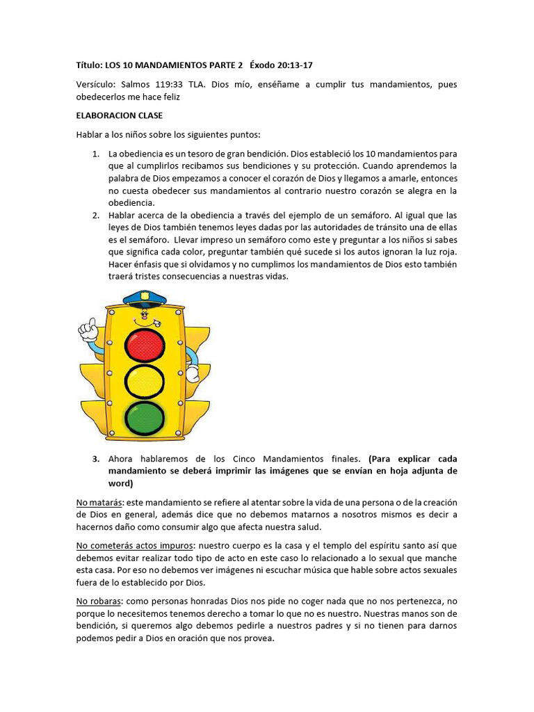 Semáforo de Dios: Los 10 Mandamientos | PDF | Diez Mandamientos