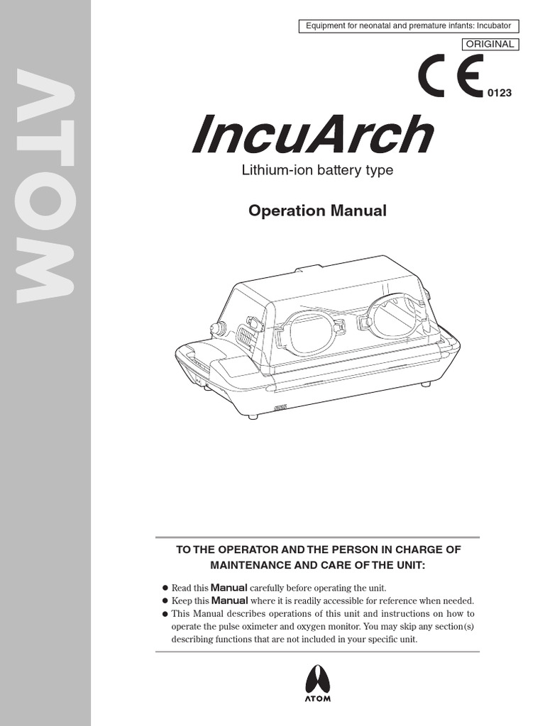 IncuArch Operation Manual for Neonates | PDF | Ac Power Plugs And ...