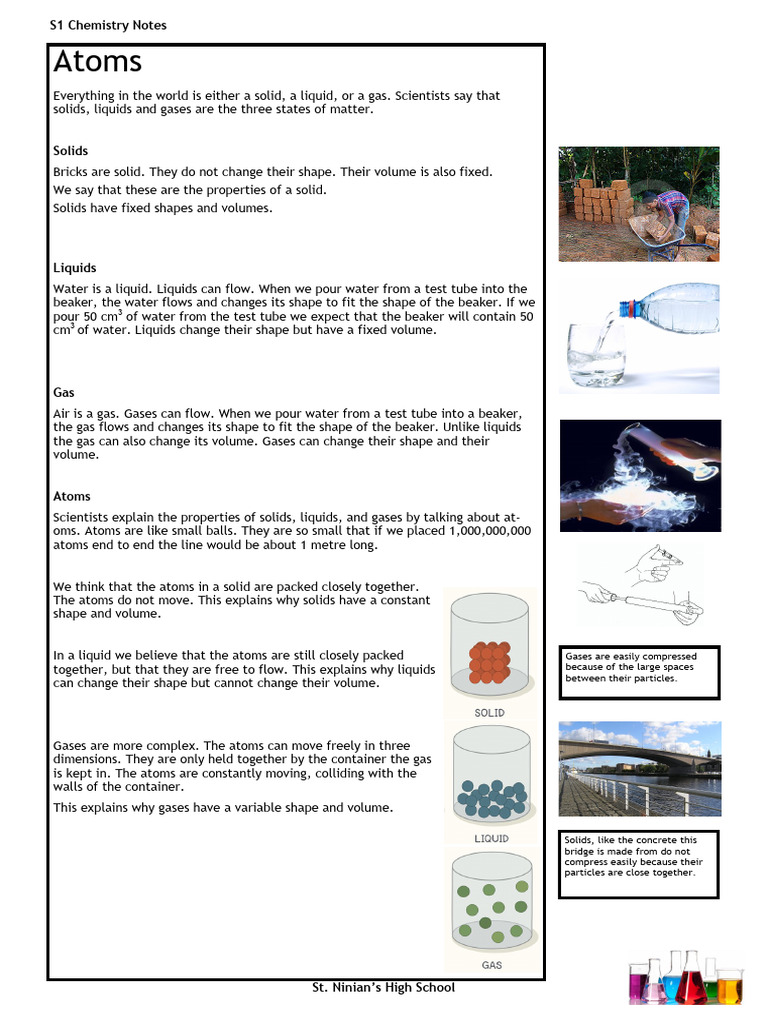 S1 Chemistry Notes | PDF | Chemical Reactions | Rock (Geology)