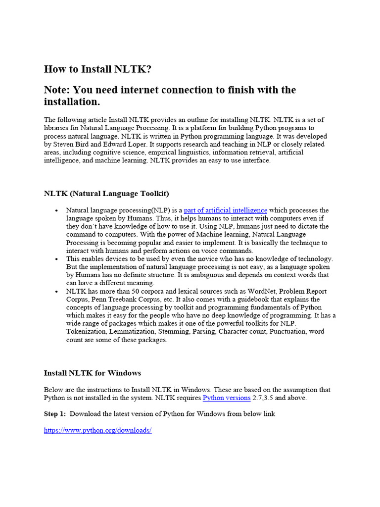 How To Install NLTK - 240116 - 161832 | PDF | Software Engineering ...